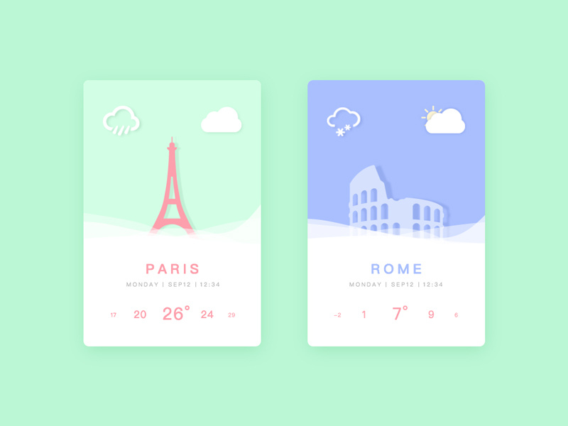 weather card by chang liu on Dribbble