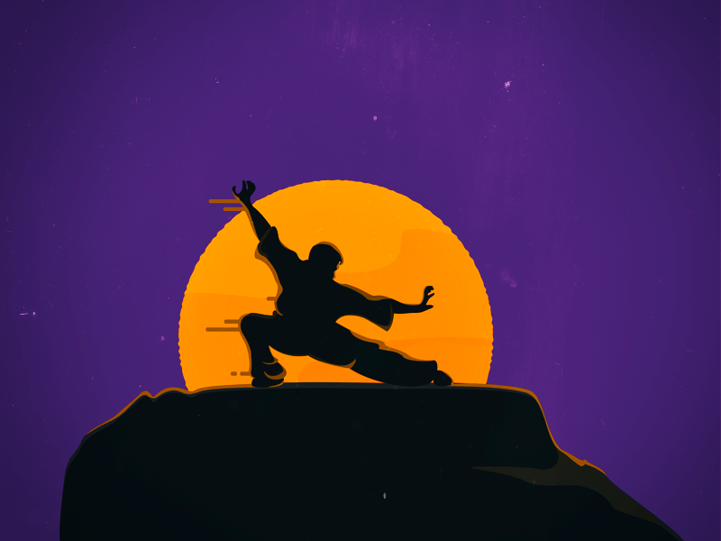 Shaolin pose at sunset by Burhan Khawaja on Dribbble