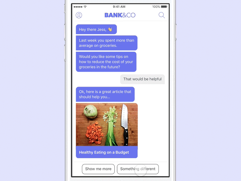 Banking Chatbot by Outware on Dribbble