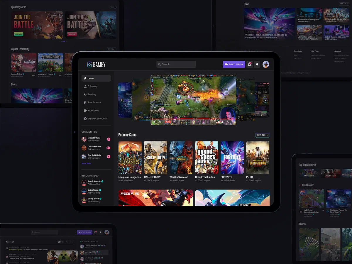 Game Streaming App by Musemind | Dribbble