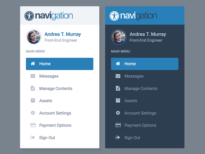 Navigation Kit by ThemePixels on Dribbble
