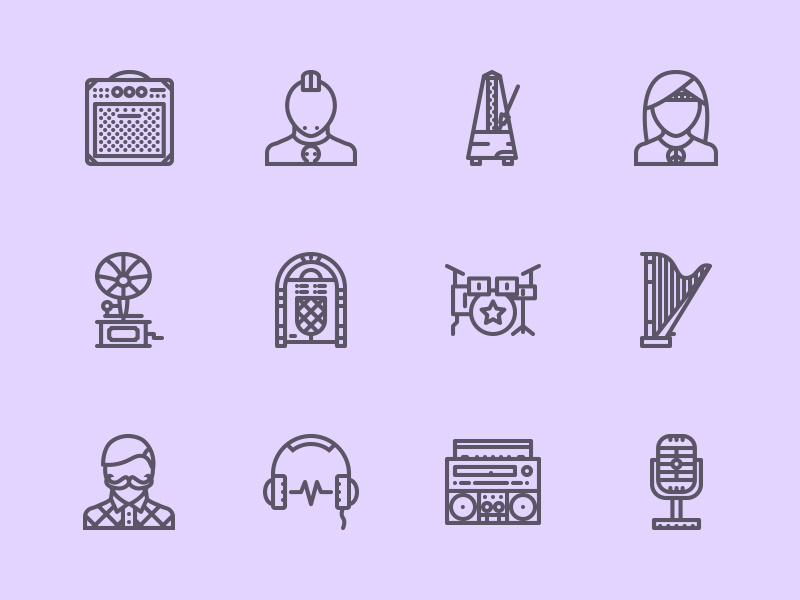 The Music Icons 100 by Nikita Golubev on Dribbble