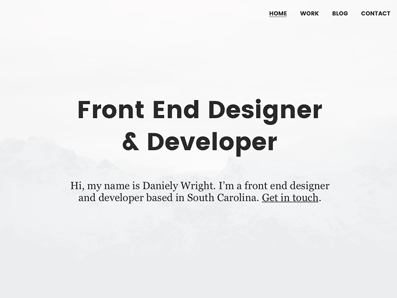 Personal Website Redesign v1 by Daniely Wright on Dribbble