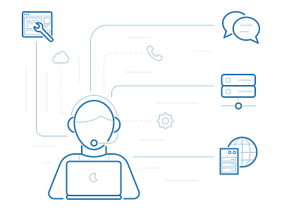 Illustration for IT-support company by Andrii Malinovskyi on Dribbble