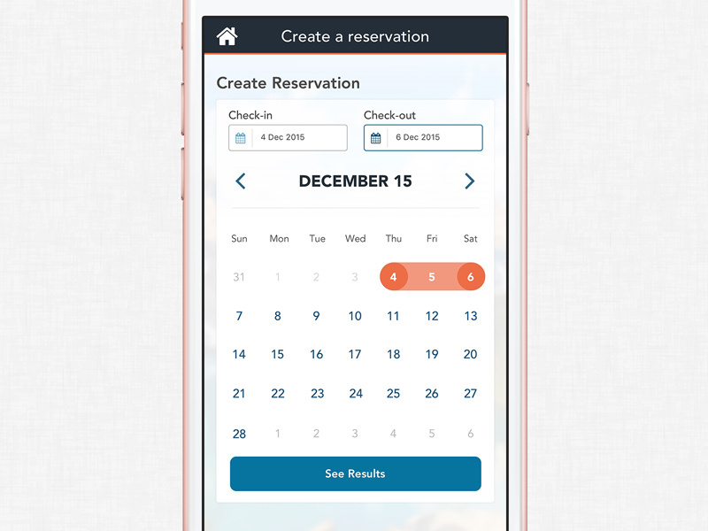 Create Reservation Date Picker by Vanessa Grixti on Dribbble