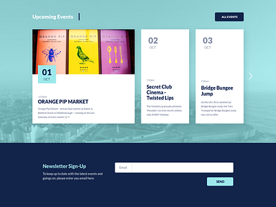 Events Carousel by Simon Ward for VIA Creative on Dribbble