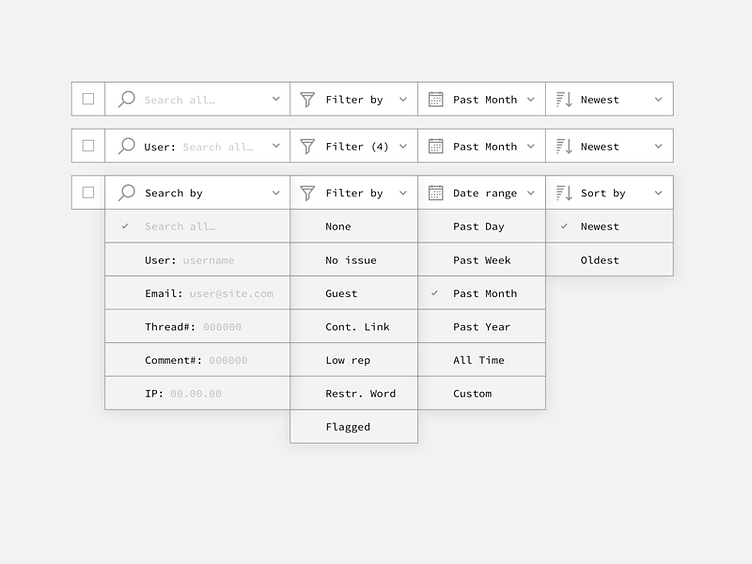Sorting & Filtering by Gwen Brinsmead for Disqus on Dribbble