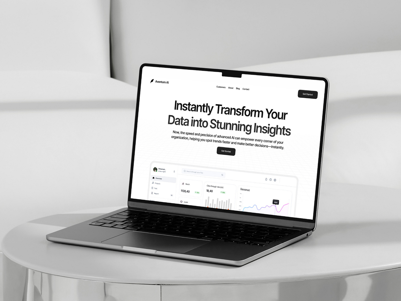 SaaS Web Design for AI Analytics Platform | Aventum AI by VERV Design ...