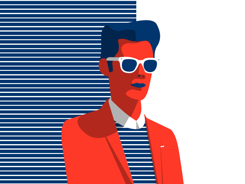 Red man blue strips by Philippe Nicolas on Dribbble