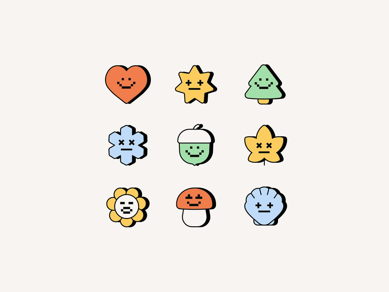 Pixel faces by Anastasiia Bykadorova on Dribbble
