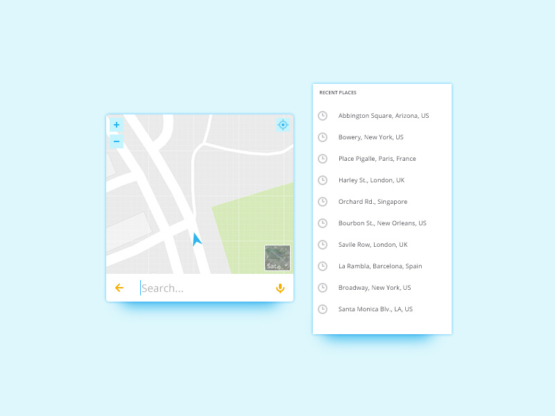 Map Widget UI by Roxana Carabas on Dribbble