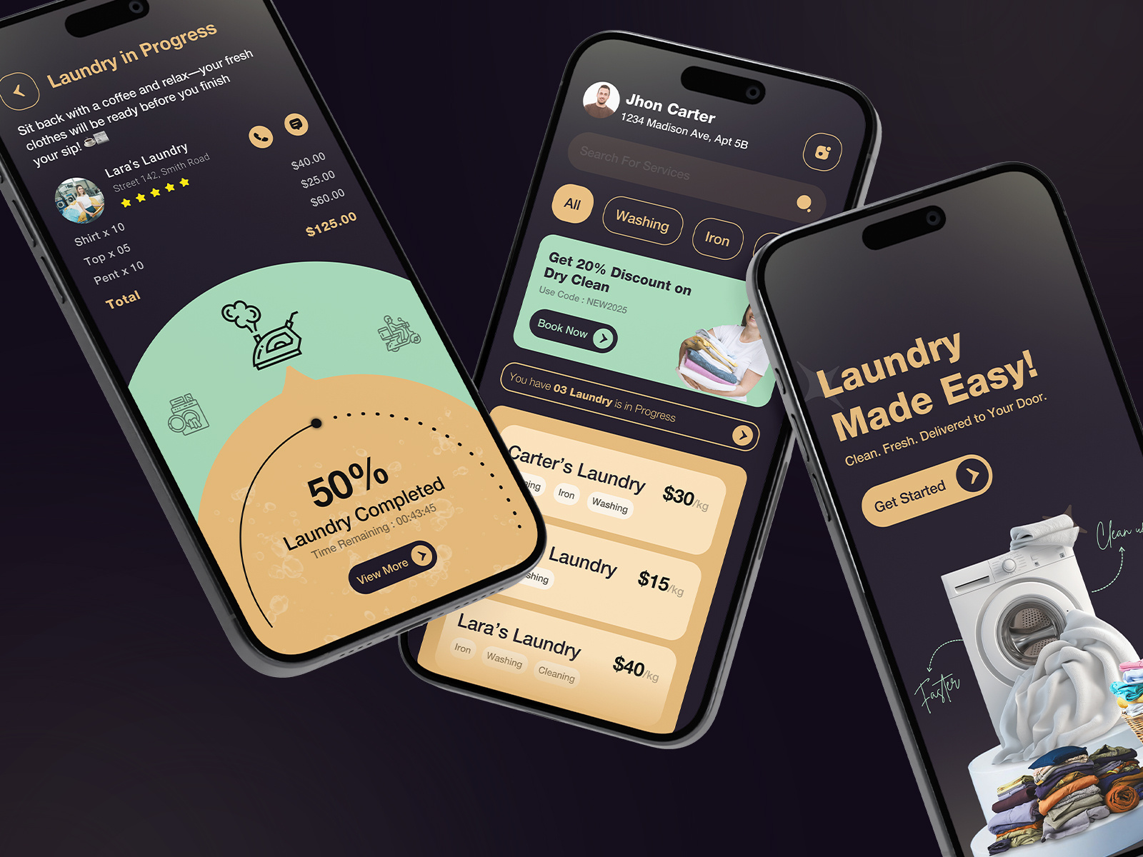 Smart Laundry App UI Design by Excellent Webworld on Dribbble