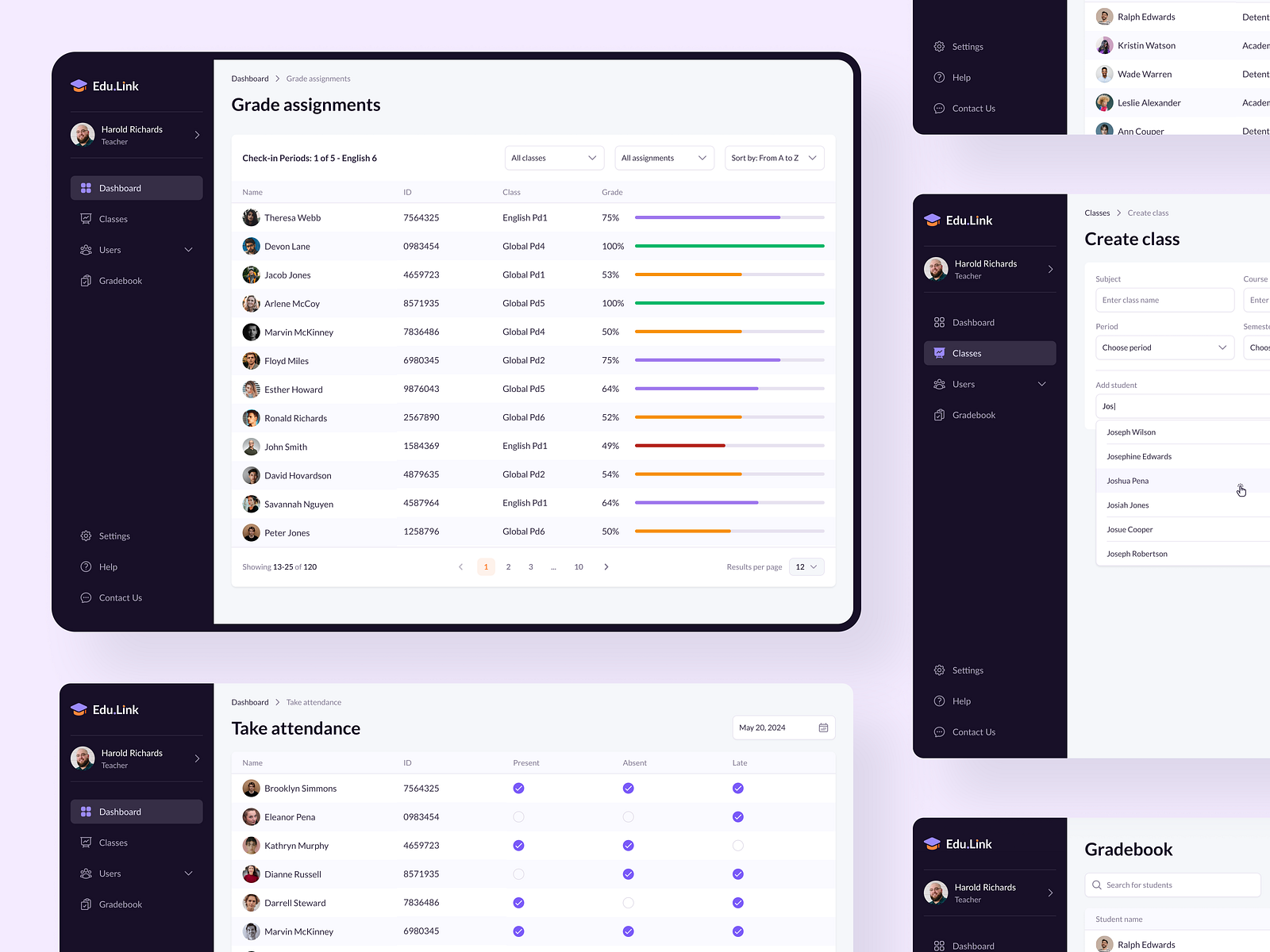 Edu.Link – Grade Assignments by Drum'N'Code 🤘 on Dribbble