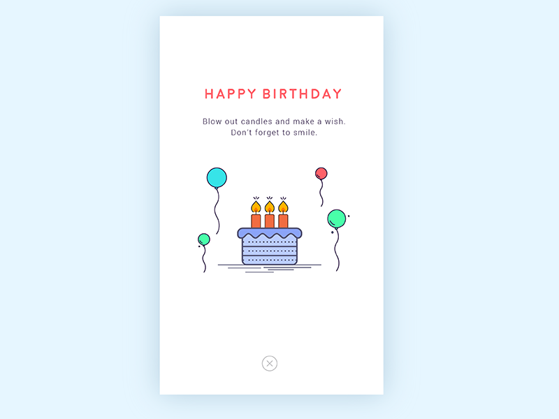 Birthday Card for App by Manoj Shakar on Dribbble