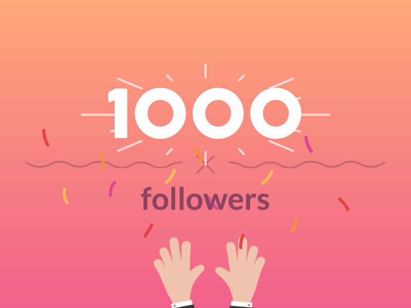 1000 Followers! by Pavlo Plakhotia on Dribbble