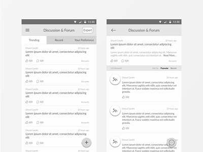 Discussion & Forum (CA Planner Android App) by Dhaval S. Gandhi on Dribbble