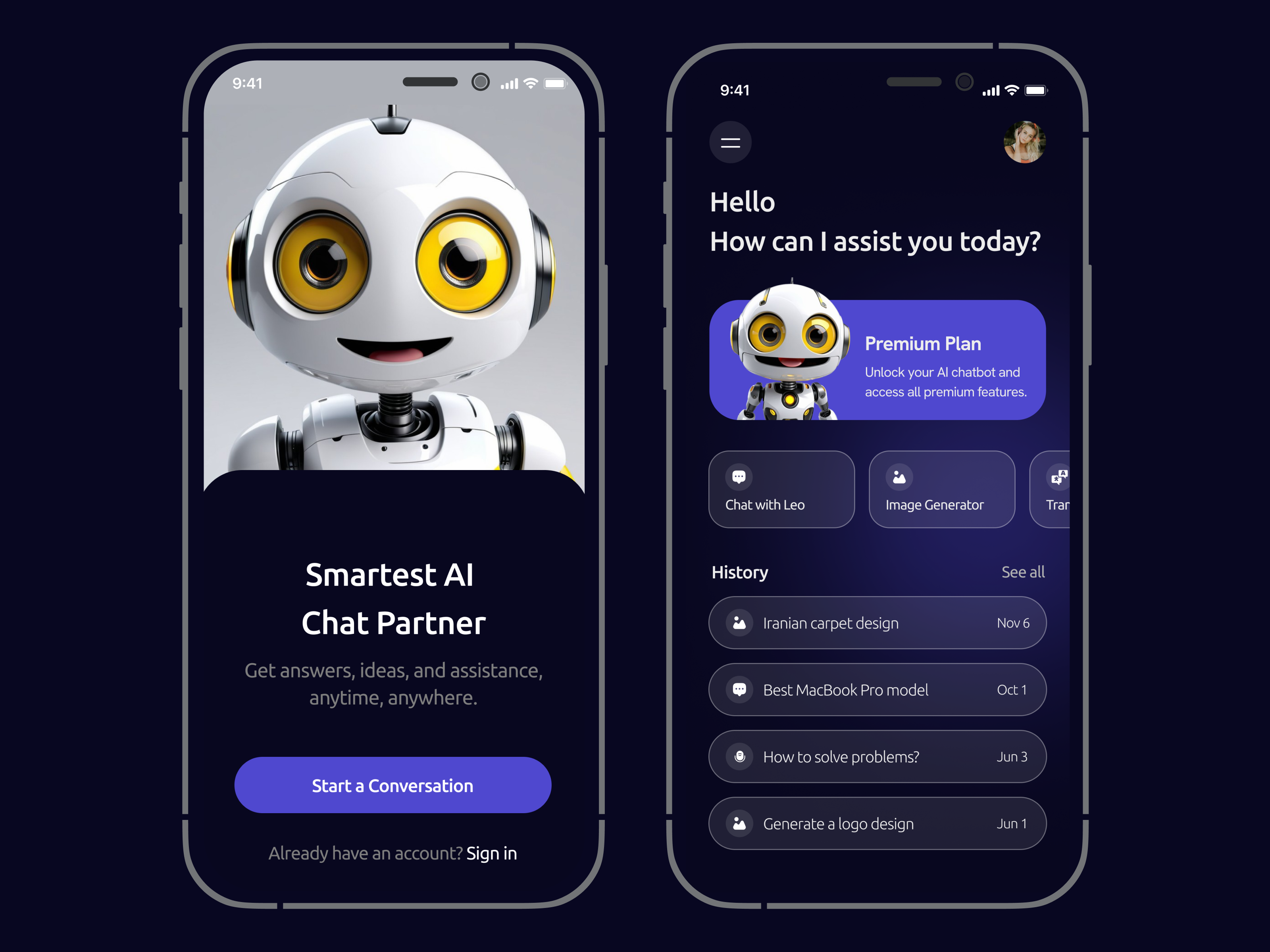 AI Chat Assistant by Nafise Zeynali on Dribbble
