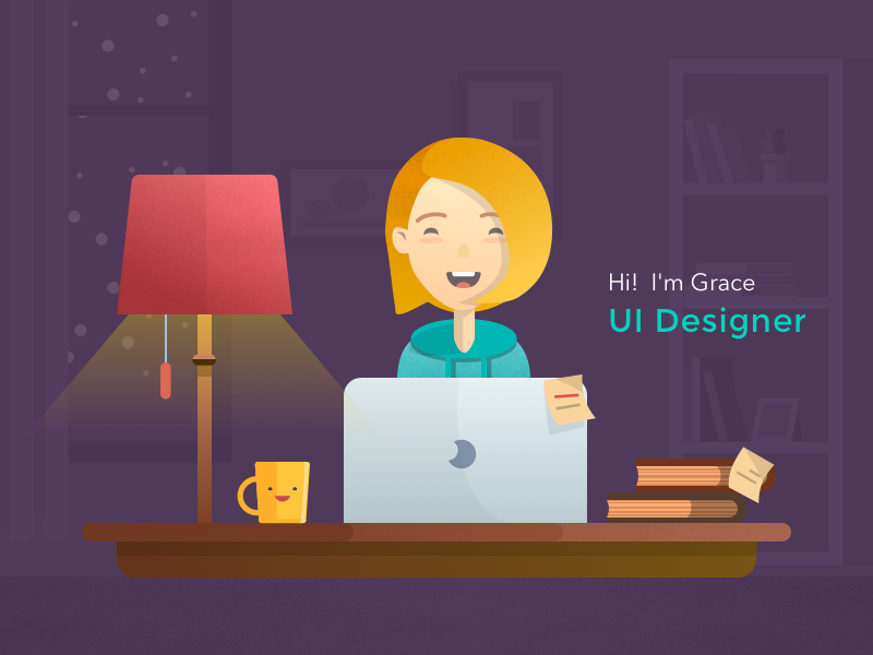 Hi, Designer Illustrations by Grace on Dribbble