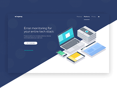 Bugsnag Platform page by Robbin Cenijn for ueno. on Dribbble
