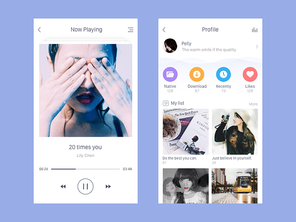 Player & Profile by Pelly Liu on Dribbble