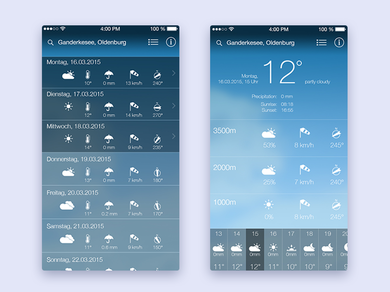 Weather App 1 by Jessika Rosemeyer on Dribbble