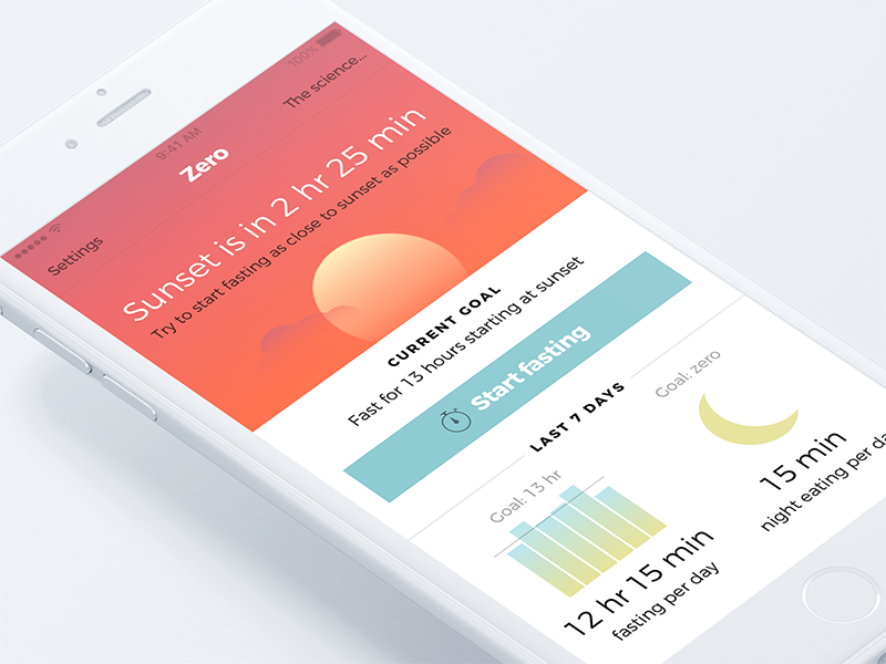 Zero: Fasting App by Daniel Burka on Dribbble