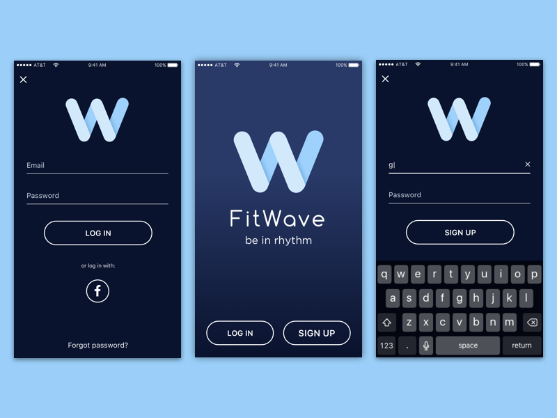 Fit Wave Login by Olga on Dribbble