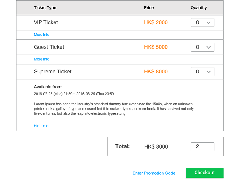 Ticketing Interface by Brian Huang on Dribbble