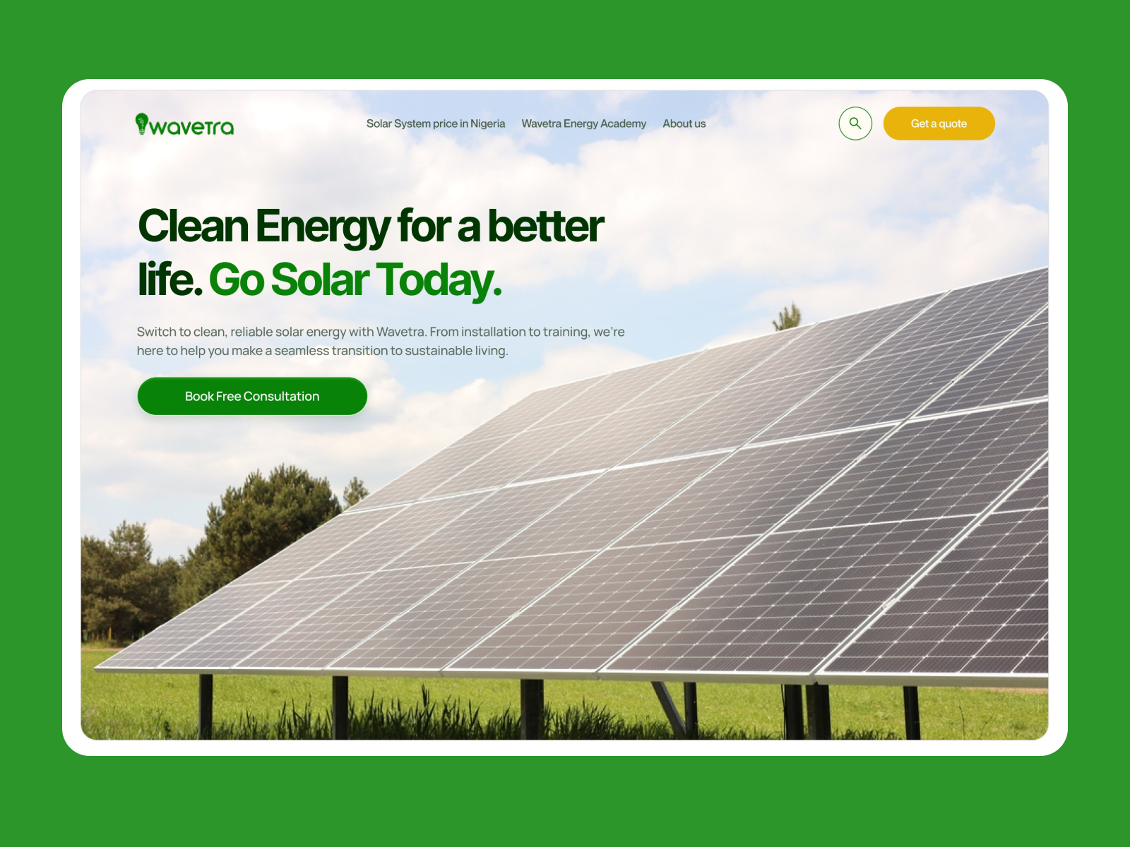 Clean Energy Solar UI Design by Logan Torresdes on Dribbble