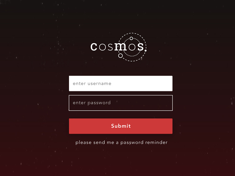 Cosmos Logo & Login Screen by John Grigg on Dribbble