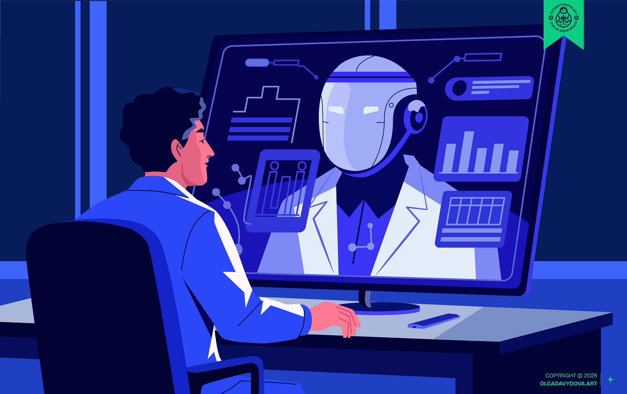 AI Developer Illustration by Olga Davydova on Dribbble