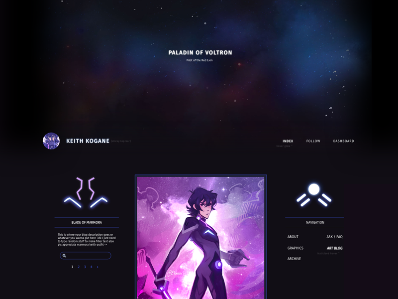 Voltron Tumblr Theme Design By Kaeveo On Dribbble