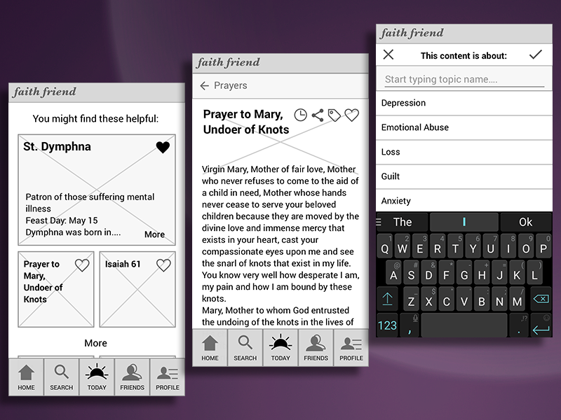 Wireframes for Digital Devotional App - Daily by Missy Roode on Dribbble