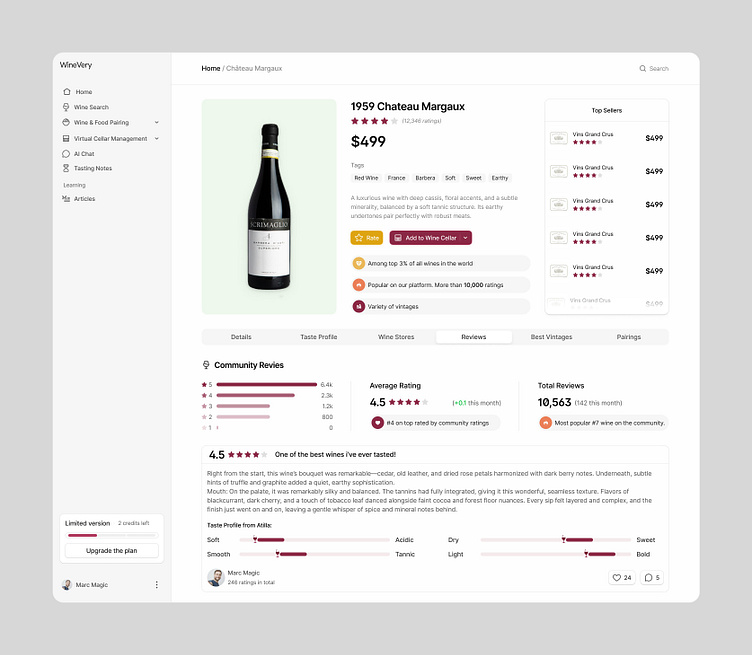 Cellar Management Dashboard by Pelin Onder on Dribbble