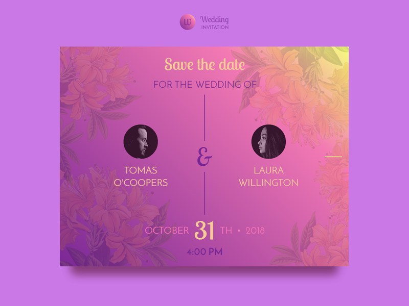 Wedding invitation asset by Roman Kamushken on Dribbble