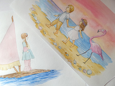 Watercolor illustrations by Ana Nikolova on Dribbble