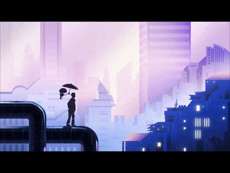 City future (Gif) by Tleubaev 👾 on Dribbble