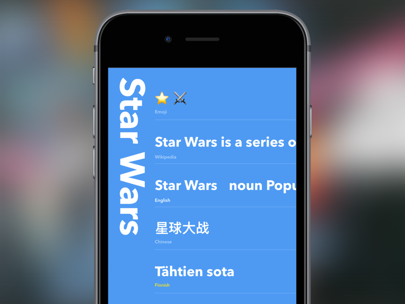 "Star Wars" translation in Miss D app by Tony Tao Xia on Dribbble