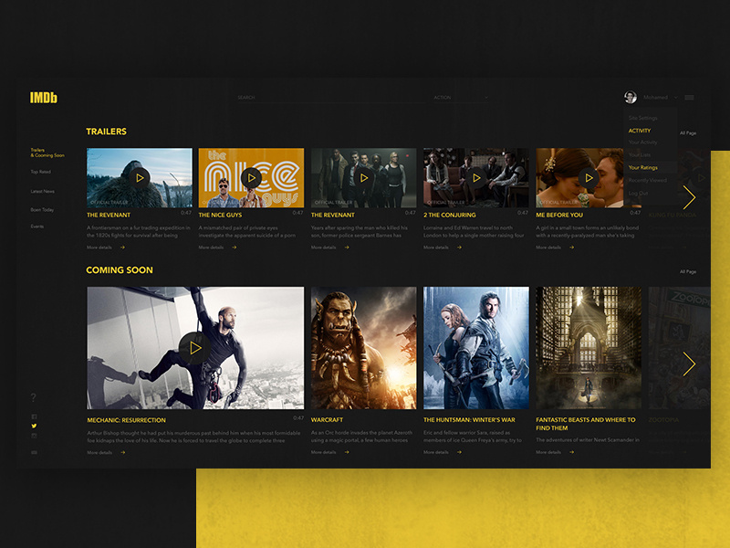 IMDB website by Mohamed on Dribbble