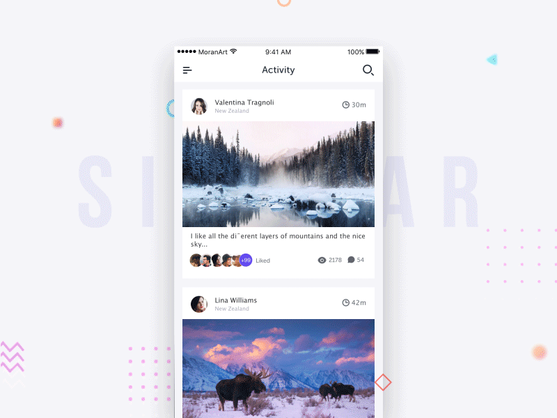 Sidebar animation by Moranart on Dribbble