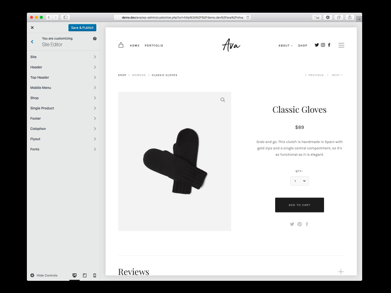 Ava 1.3 — Single Product Layout Switcher by Rich Tabor on Dribbble