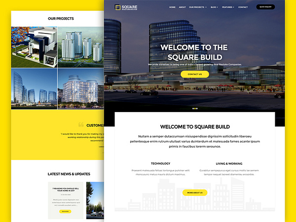 Square a Building Construction Website Template by khushboo Pansuriya ...