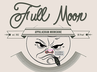 Full Moon Label by Wade Reece on Dribbble