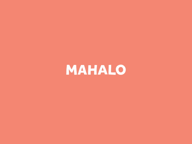 Word GIF #45 - Mahalo! by Ethan Barnowsky for LooseKeys on Dribbble