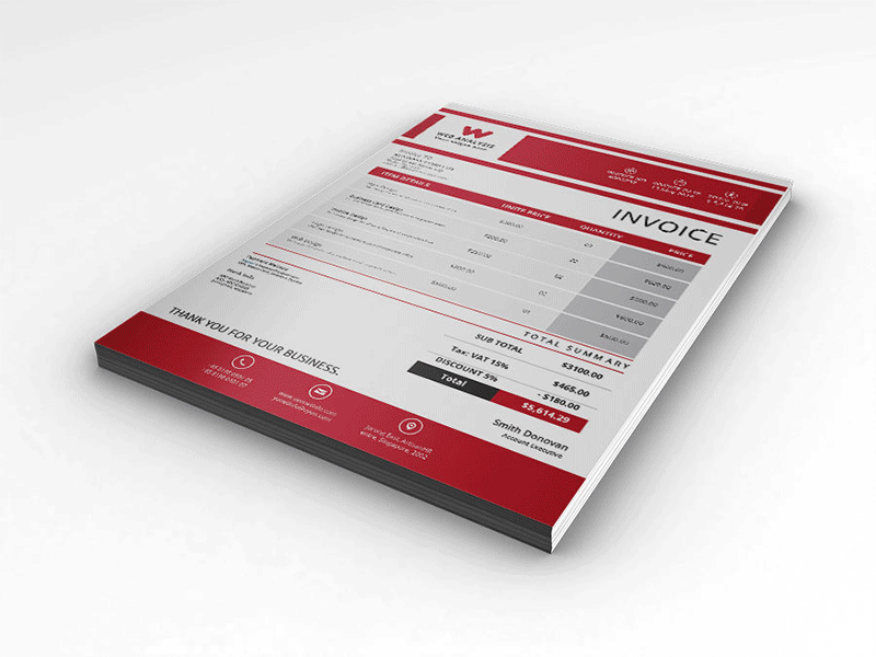 Corporate Invoice designs, themes, templates and downloadable graphic ...