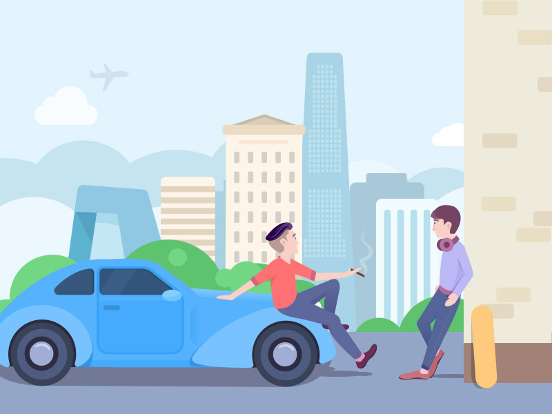 street corner encounter by Grace on Dribbble