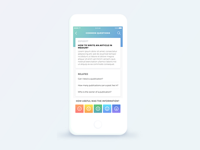 Concept FAQ app mobile - Medium by Claudia Mardegan on Dribbble