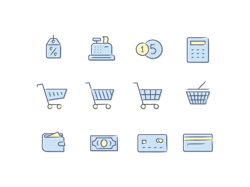 Shopping Icon Set by Alexandr Ivanov on Dribbble
