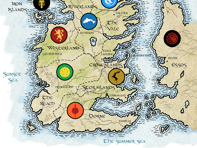 Westeros map by Sébastien DEL GROSSO on Dribbble