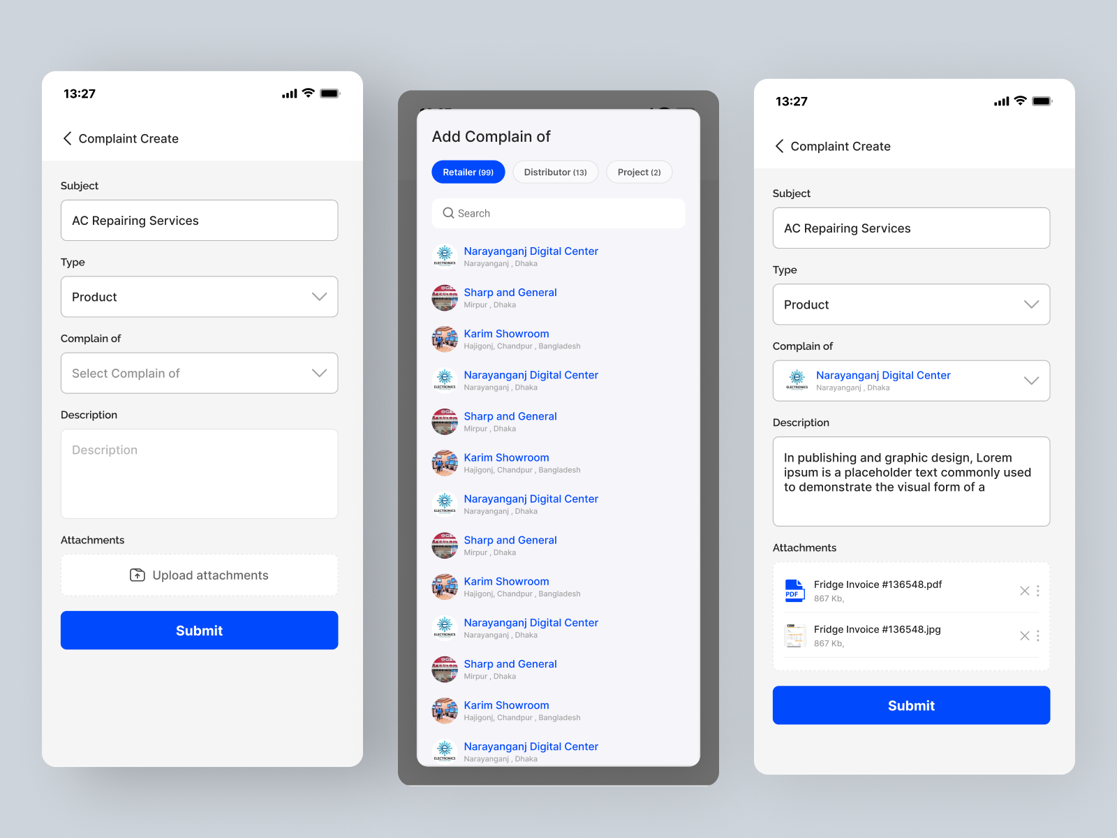 Complaint App Design by Ideaz13 on Dribbble